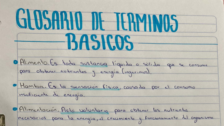Glosario de Términos Básicos en Alimentación - CBAJ - Studocu