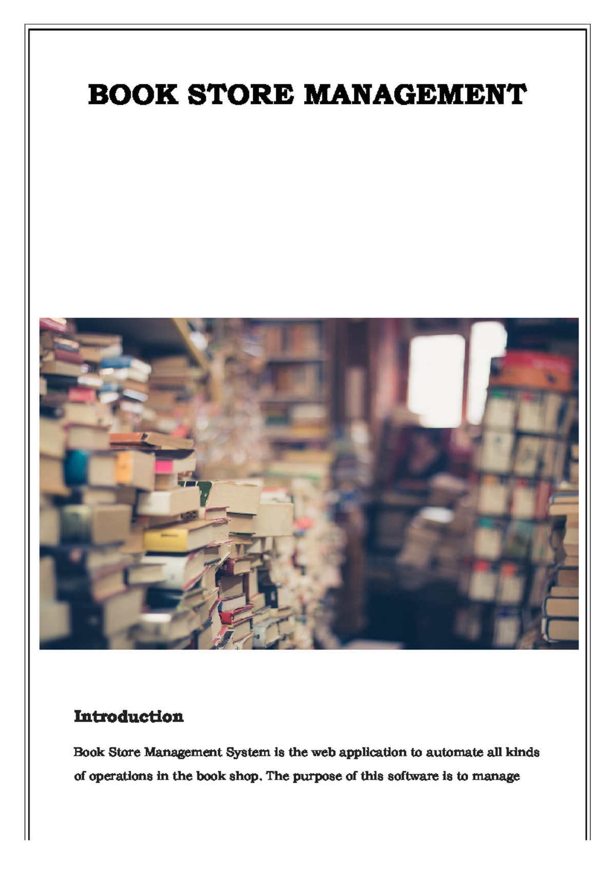 Cs proj final copy - Woodcock - BOOK STORE MANAGEMENT BY:- GURU SARAN V ...