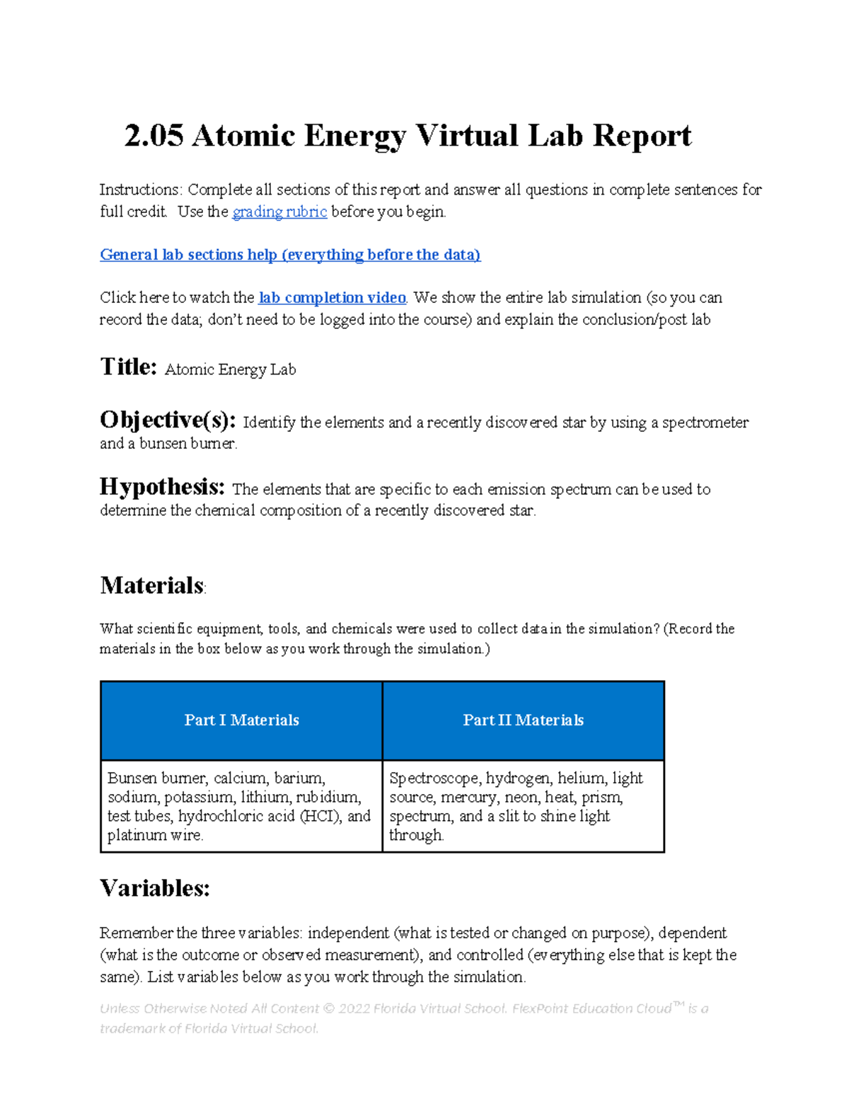 2.05 Atomic Energy Virtual Lab Report & Analysis - Studocu