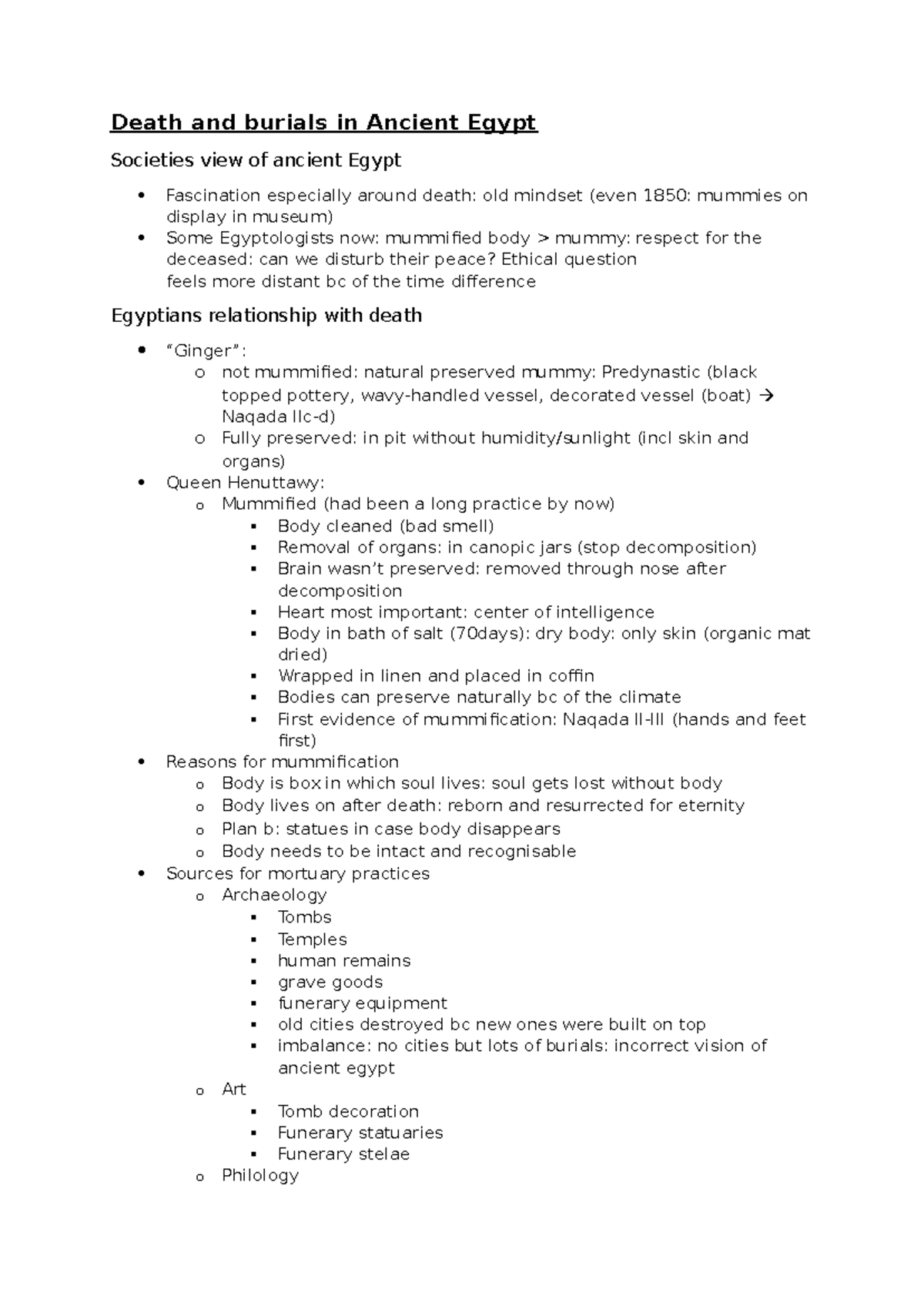 AV E: Death and Burials in Ancient Egypt - A Comprehensive Study - Studocu