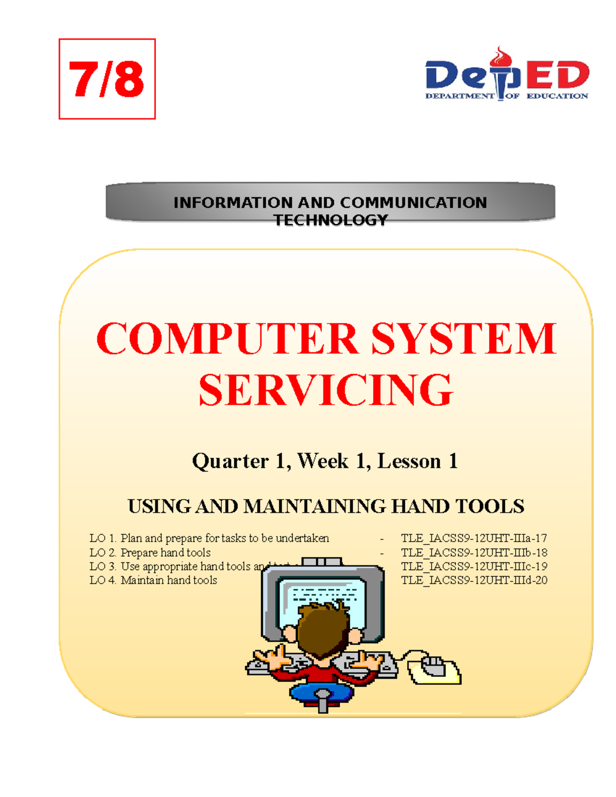 TLE-ICT 7/8 - Final Exam Notes on Computer Tool Maintenance & Safety ...
