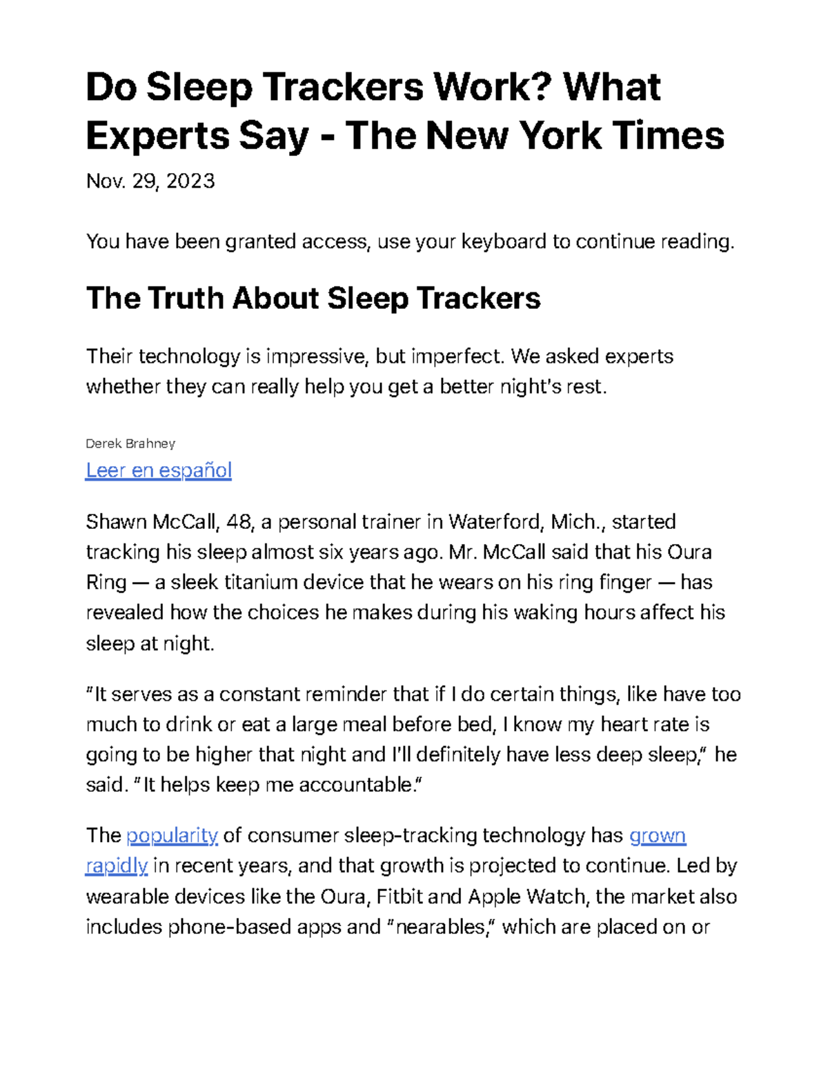 The Effectiveness of Sleep Trackers: Insights from Experts - Studocu