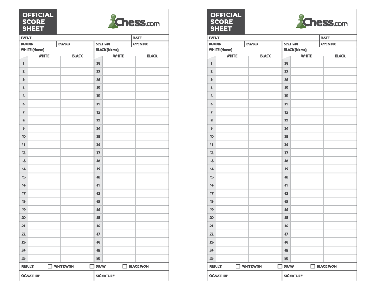 Official Chess.com Score Sheet for Event Rounds - Studocu
