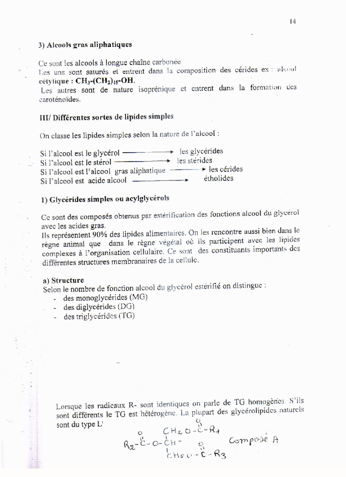 Les lipides simples - BIOCHIMIE STRUCTURALE - Biochemistry - UL - Studocu