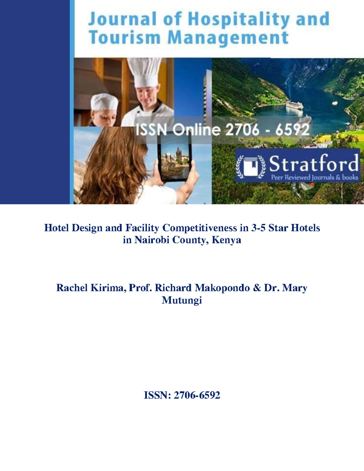 Hotel Design & Competitiveness in Nairobi Star Hotels: A Study - Studocu