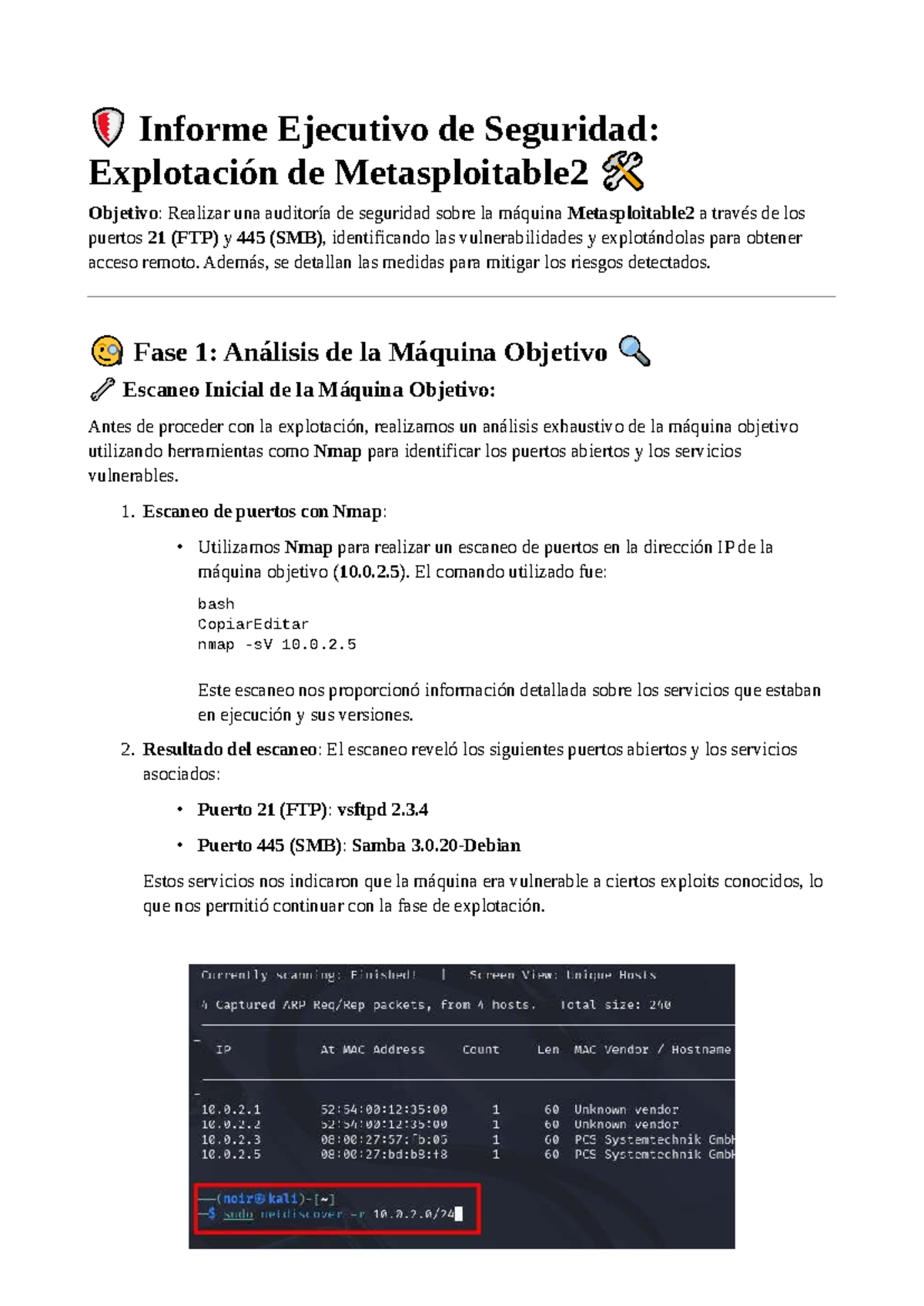An lisis y explotaci n A Metasploitable 2 por p21 p445 1744046848 - 🛡️ Informe Ejecutivo de ...