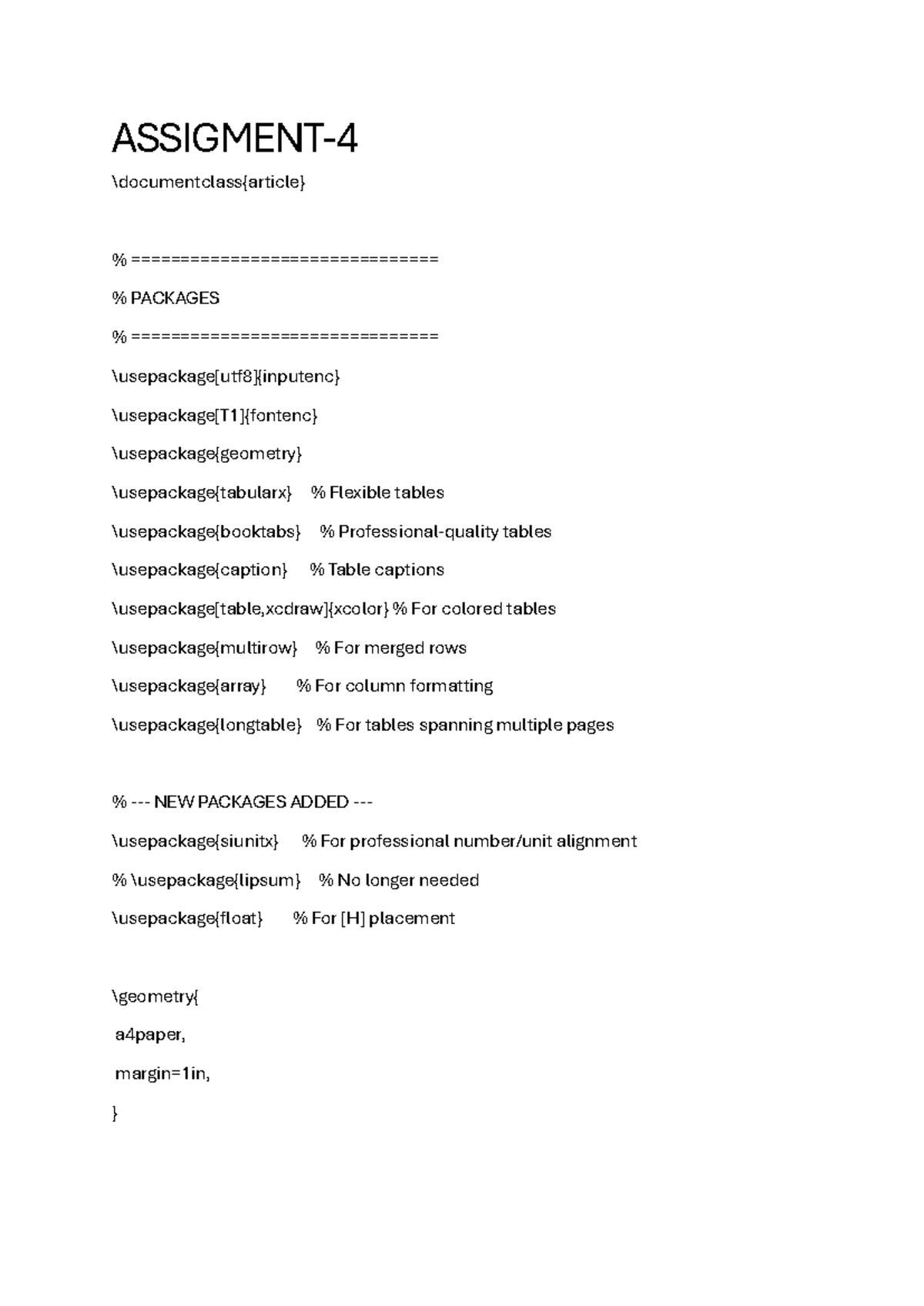 Assignment 4: Advanced Table Formatting Techniques and Data Analysis ...