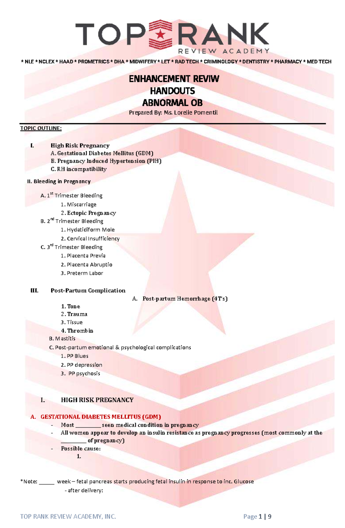 Abnormal Obstetrics Review (Midwifery 101) - Risks & Complications ...