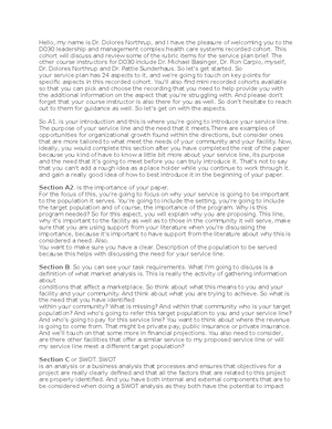 D030-Executive Summary - 1 Leadership and Management Executive Summary ...