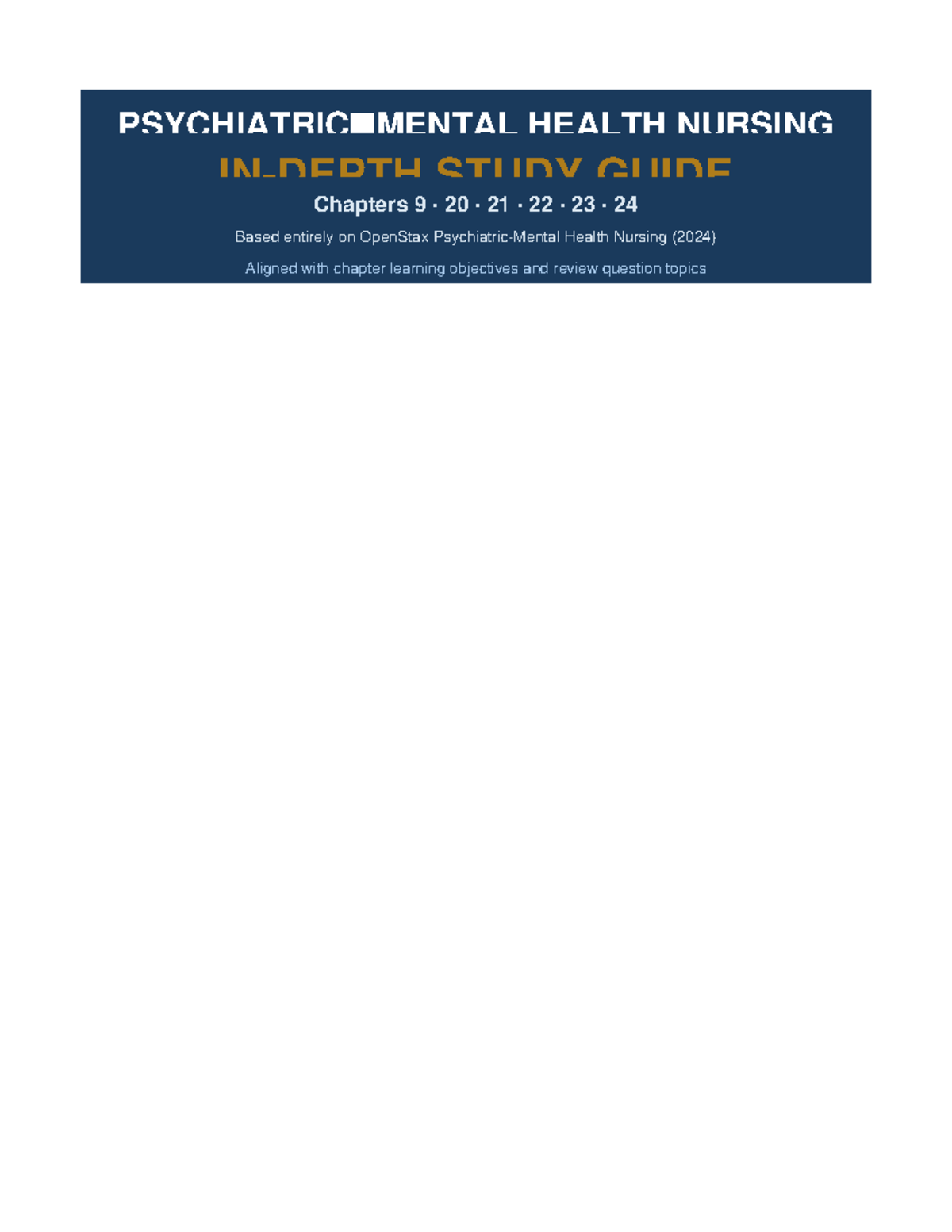 HEALTH NURSING STUDY GUIDE: Chapters 9-24 Overview & Key Concepts - Studocu