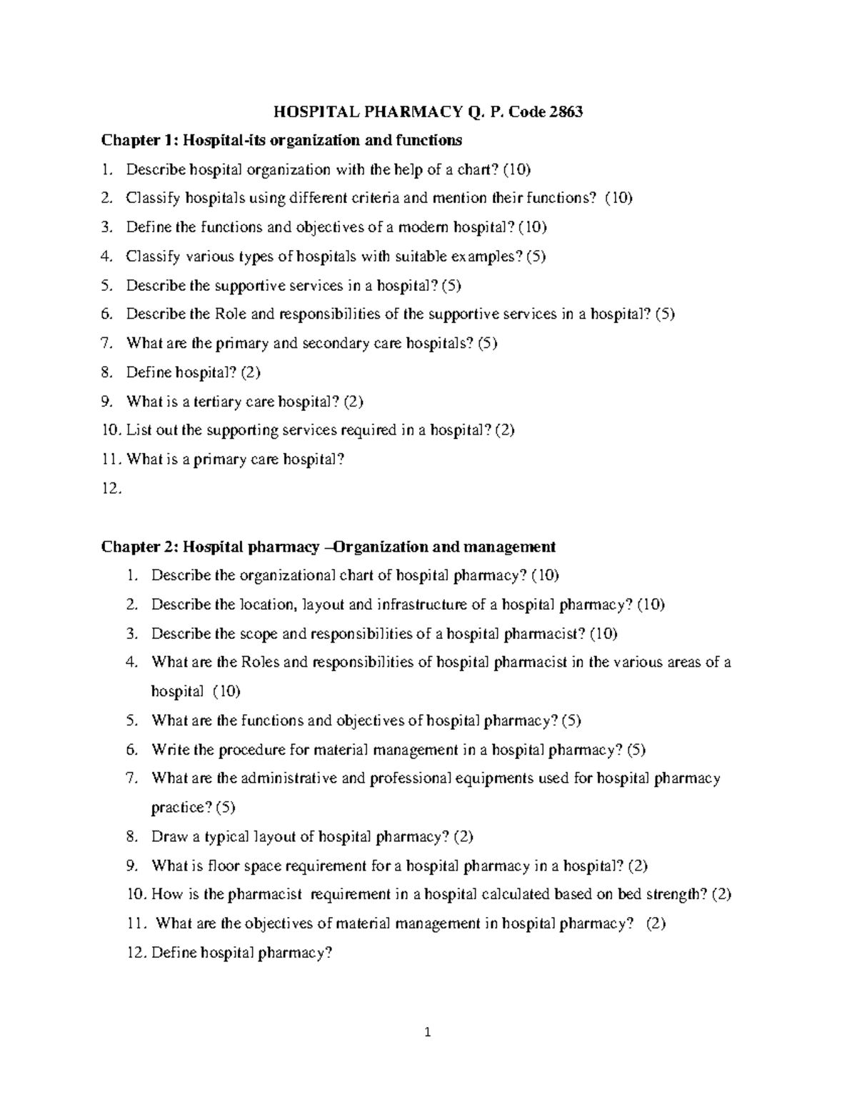 Hospital Pharmacy: Comprehensive Study Guide for Pharm D 4th Year - Studocu