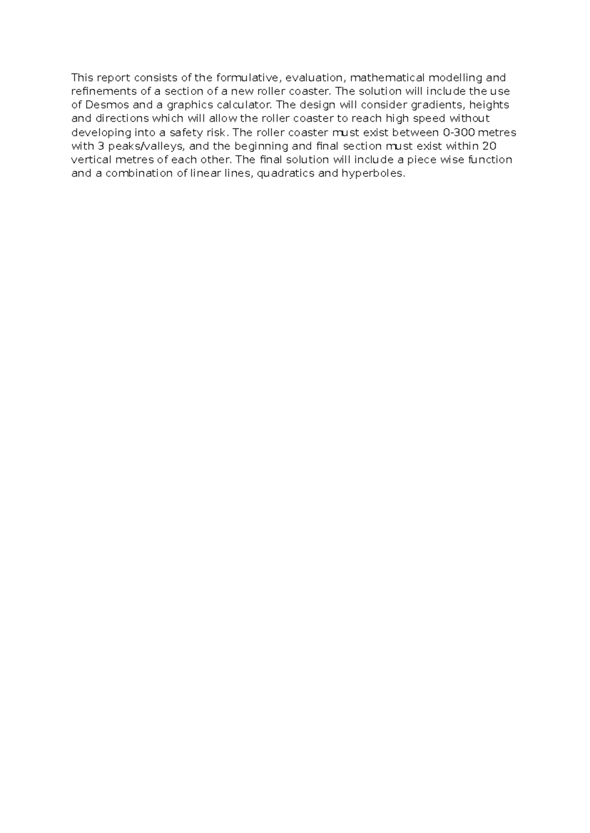 Year 11 term 1 math assignment draft - This report consists of the ...