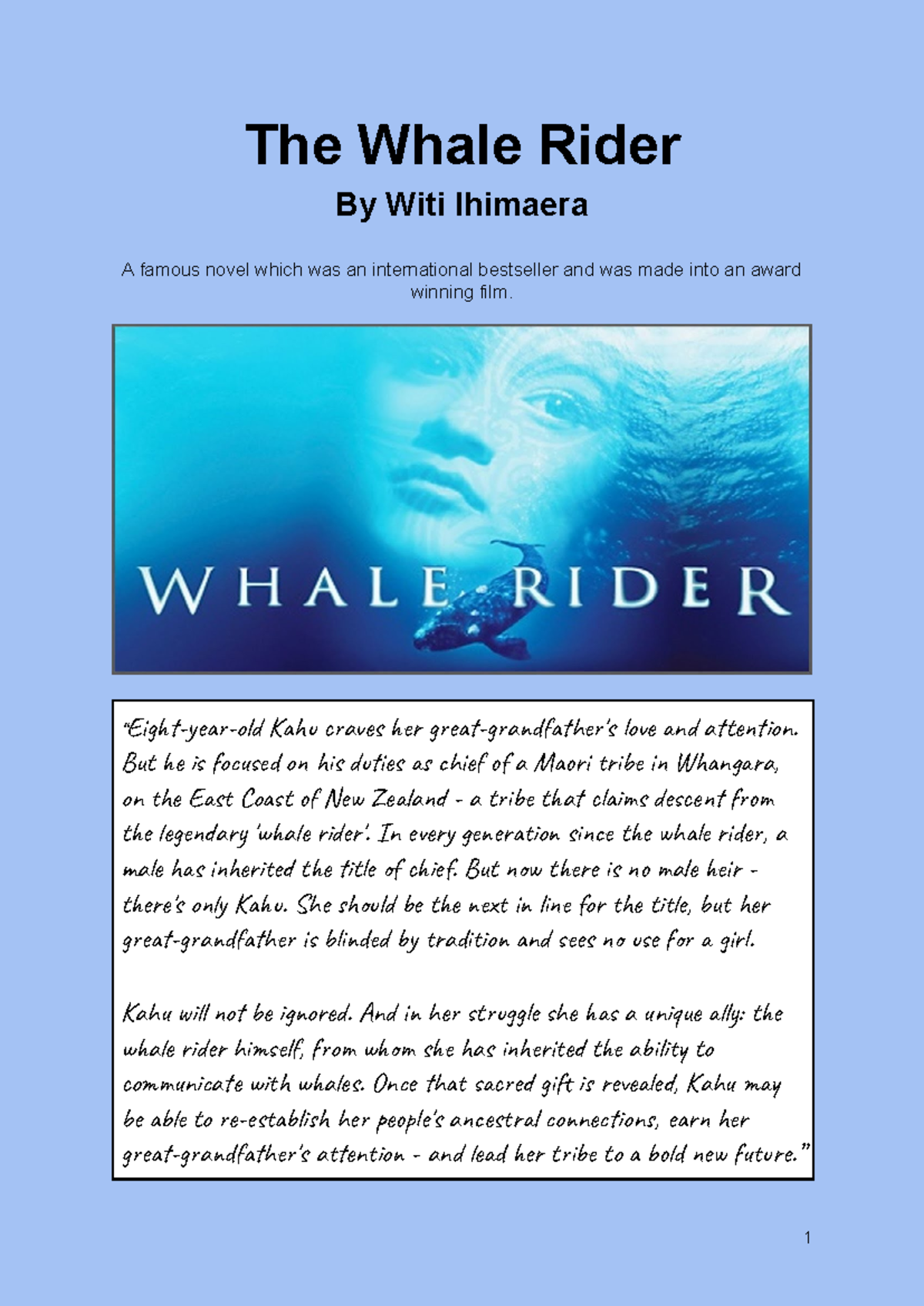 2025 The Whale Rider Study Guide: Themes, Characters, and Analysis ...
