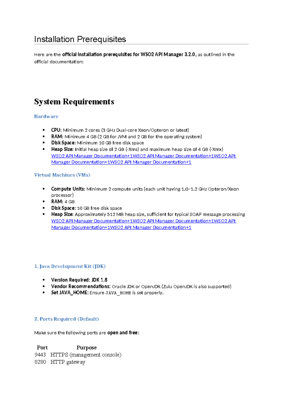 WSO2 API Manager 3.2.0 - Installation Prerequisites Guide - Studocu