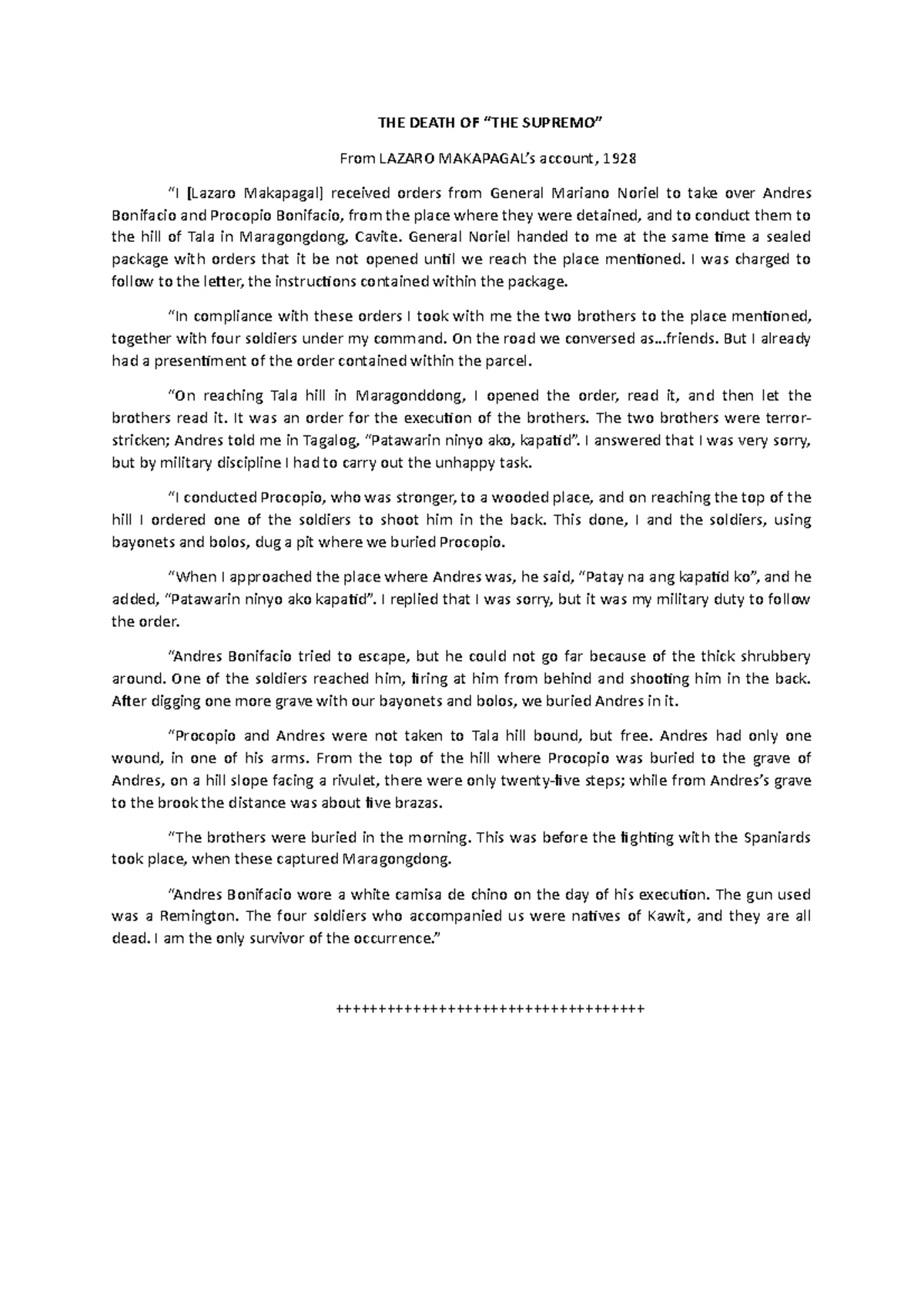 THE RIZAL RETRACTION - FR. VICENTE BALAGUER’s Account - Did he or Didn ...