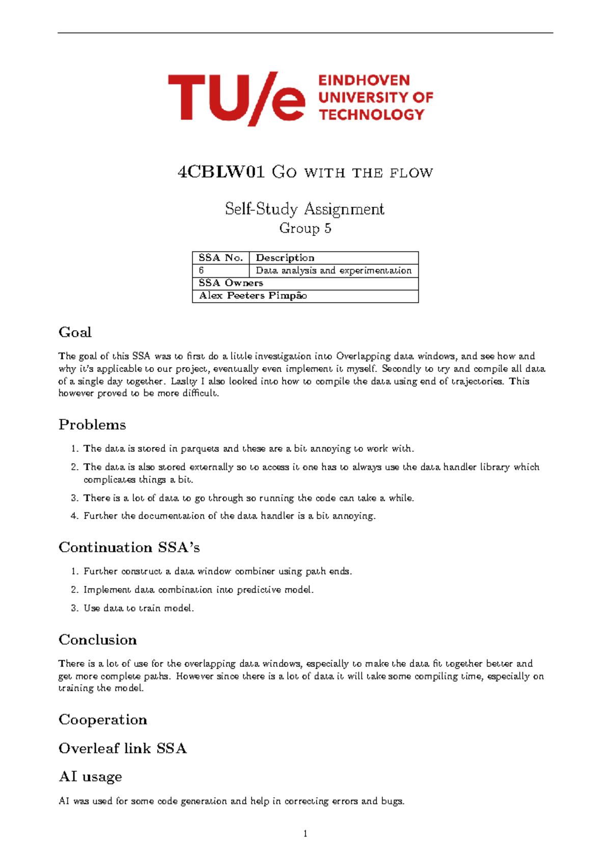 4CBLW01 Data Analysis on Overlapping Data Windows - Group 5 SSA - Studocu