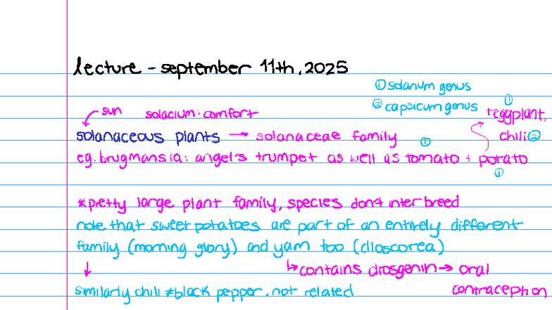 Neuro C62 Lecture Notes: Solanaceous Plants Overview - Studocu