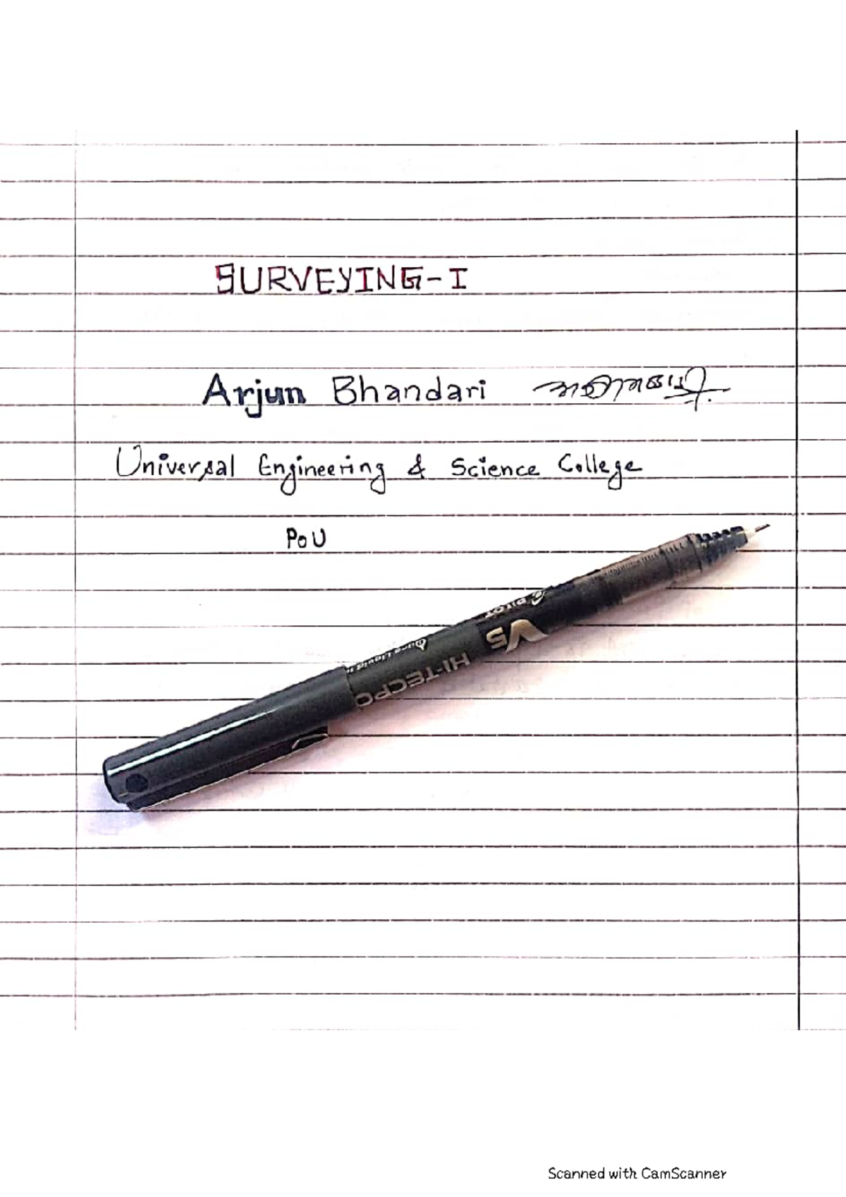 Surveying-I Arjun Bhandari - Civil Engineering - Studocu