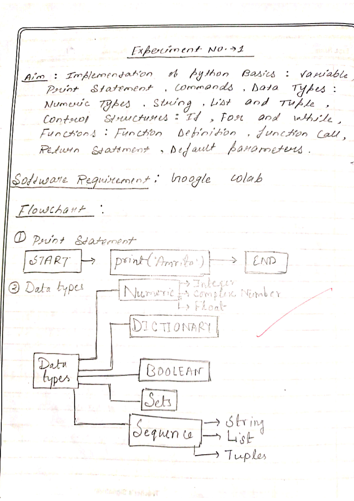 Amrita, python Ex. 1 - 10 - Experiment NO. 1 Aim : Implementation of ...
