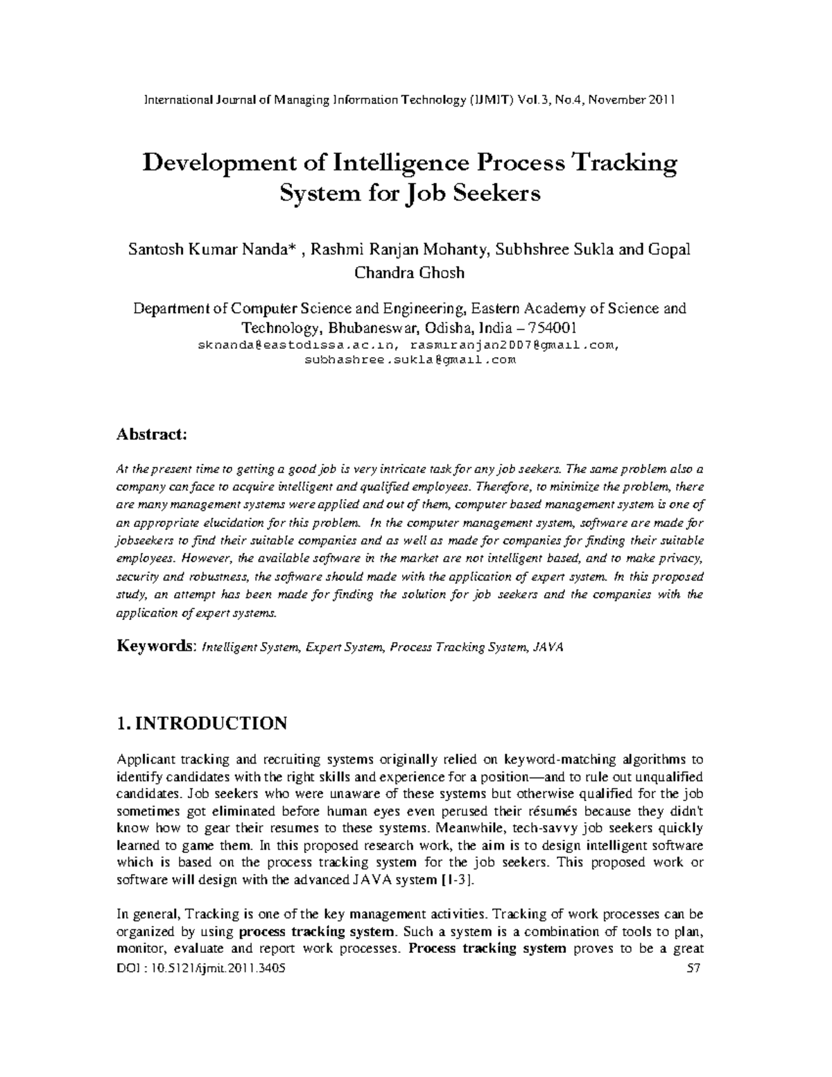 Intelligent Process Tracking System for Job Seekers and Employers ...