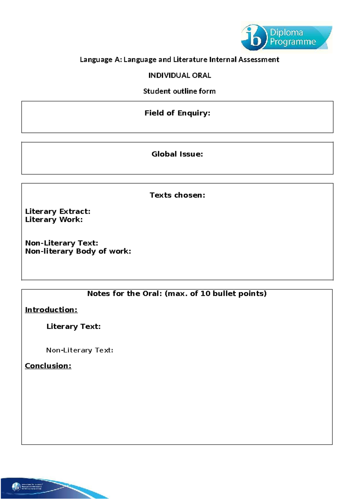 591628493 Template for IB Individial Oral IO Outline - Engels ...