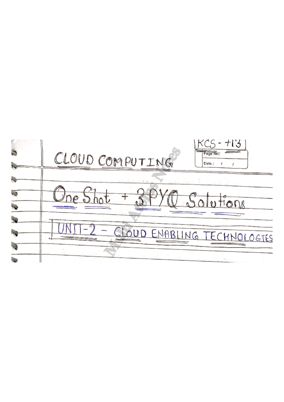 Cloud Computing Unit 2 by Multi Atoms - Btech - Studocu