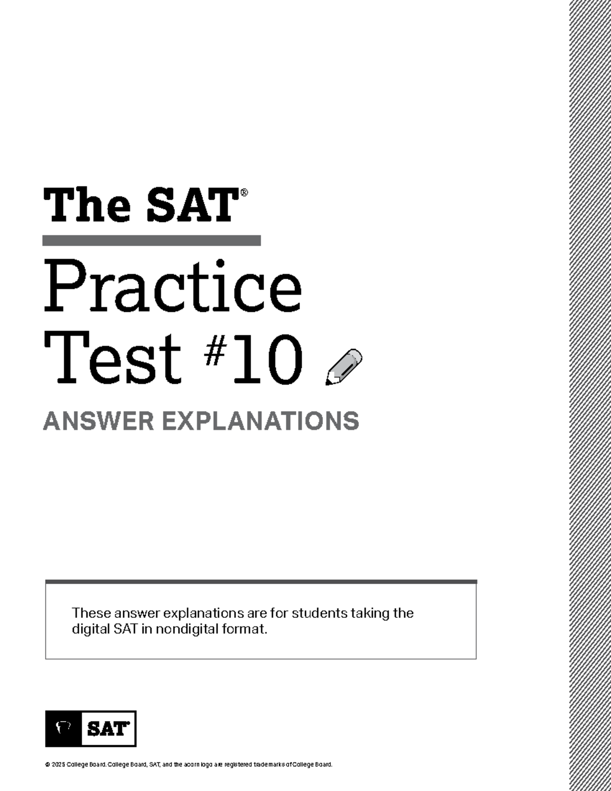 SAT Practice Test 10: Answer Explanations for Reading & Writing - Studocu