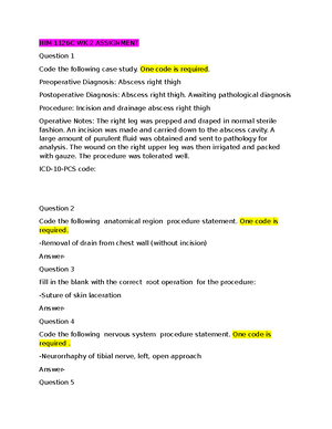 [Solved] Assign the correct ICD10PCS code for the following scenario hint - ICD-PCS Coding (HIM ...