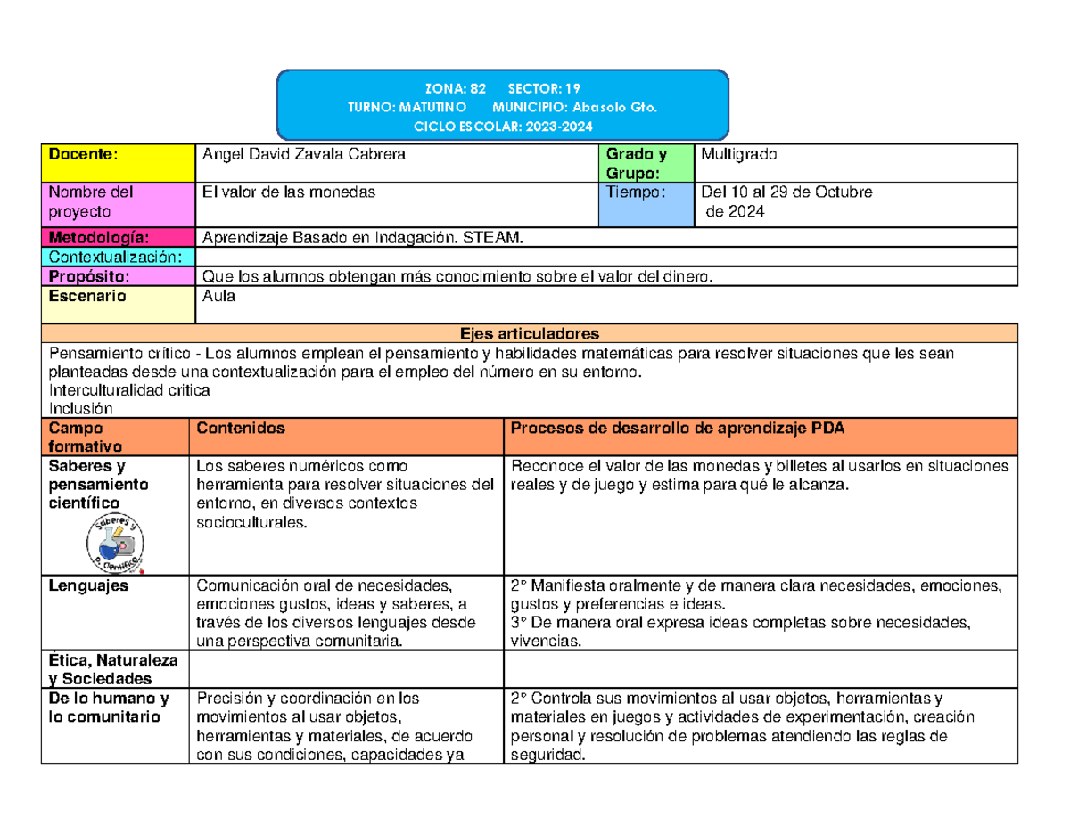 18. EL Valor DE LAS Monedas: Proyecto de Aprendizaje Interactivo - Studocu