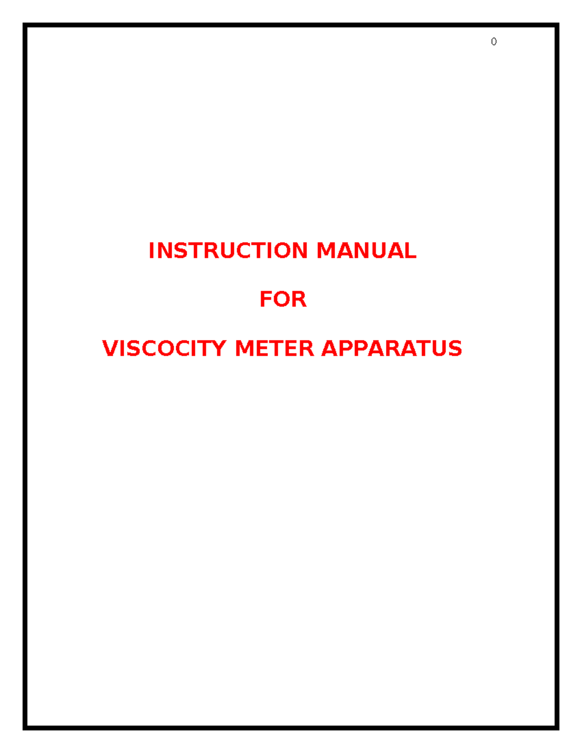 Instruction Manual for Viscosity Meter Apparatus - Studocu