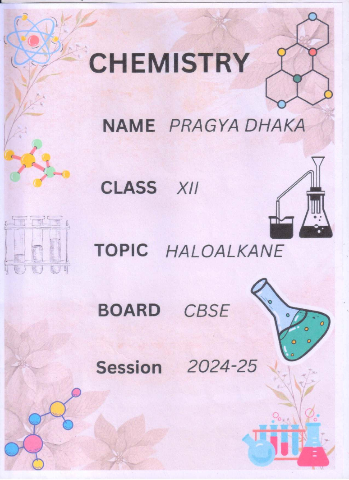 CHEMISTRY XII PROJECT: HALOALKANES OVERVIEW & PROPERTIES - Studocu