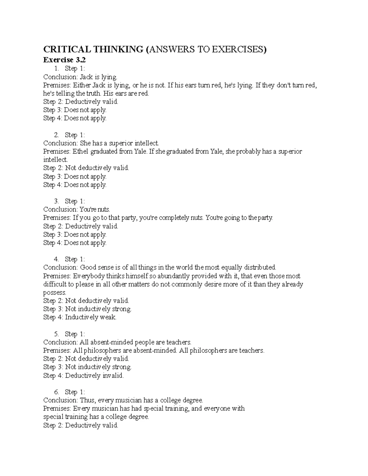 Chapter 2 exercises. Only 2.2, 2.3, 2.4, and 2.5. - Exercise 2. ANSWERS ...