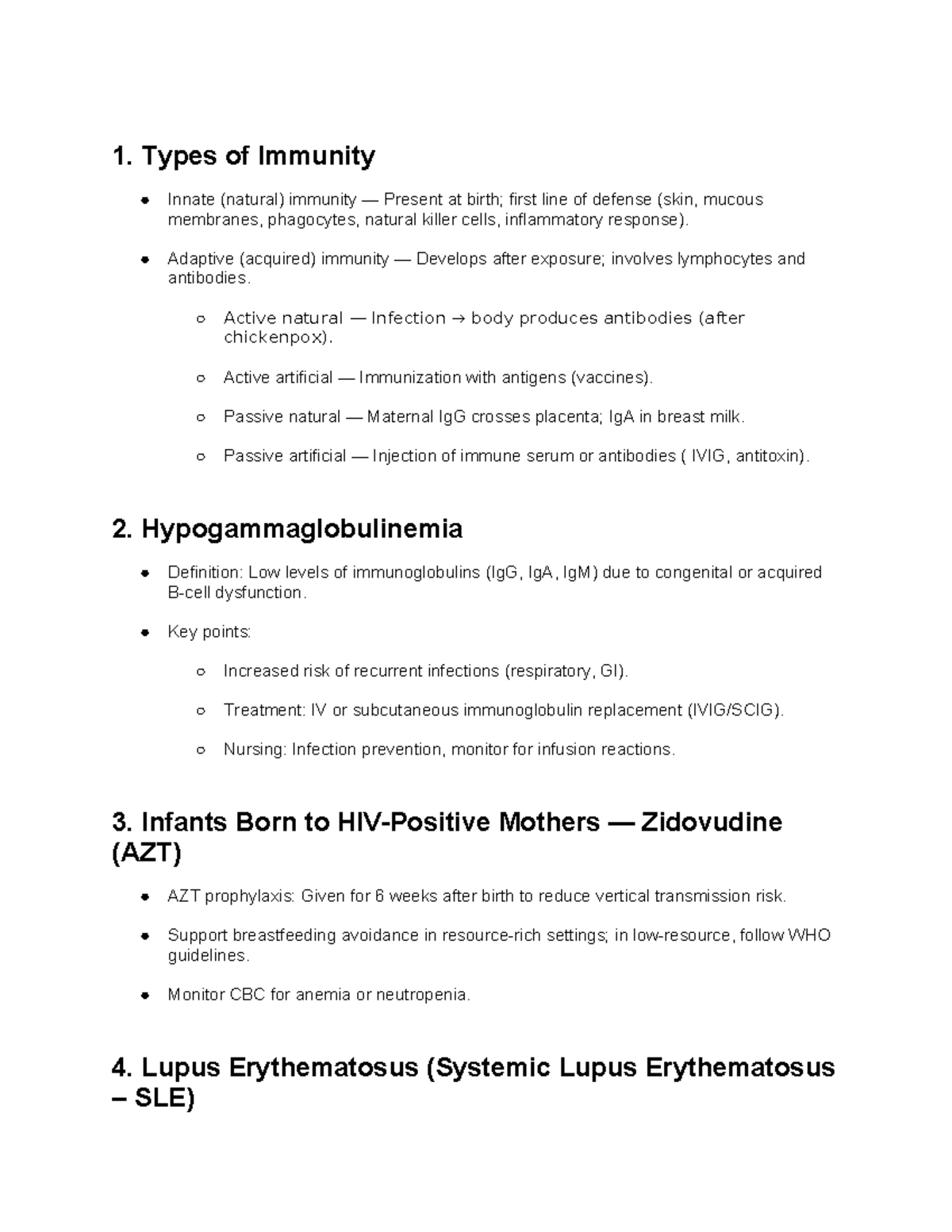 Nursing Focus on Immune Disorders & HIV Management: Key Insights - Studocu