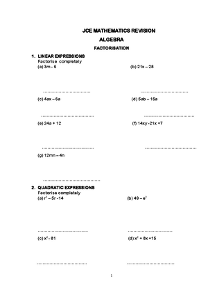 JCE 2020 - Mathematics Paper 2 Past Exam Questions and Solutions - Studocu