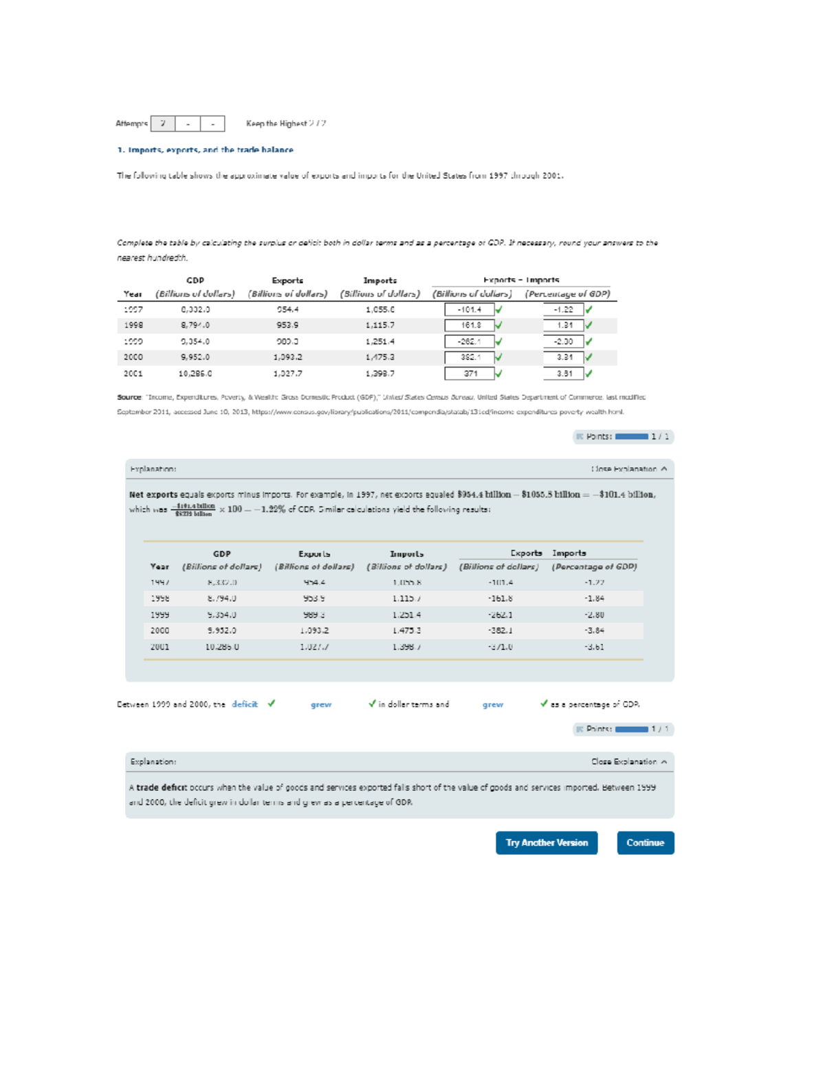 Module 7 Quiz - Attempts 2 Keep the Highest 1. Imports, exports, and ...