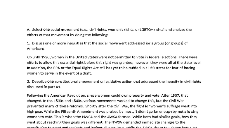 TFN1 - Task 3: Analyzing Civil Liberties & Rights Movements - Studocu