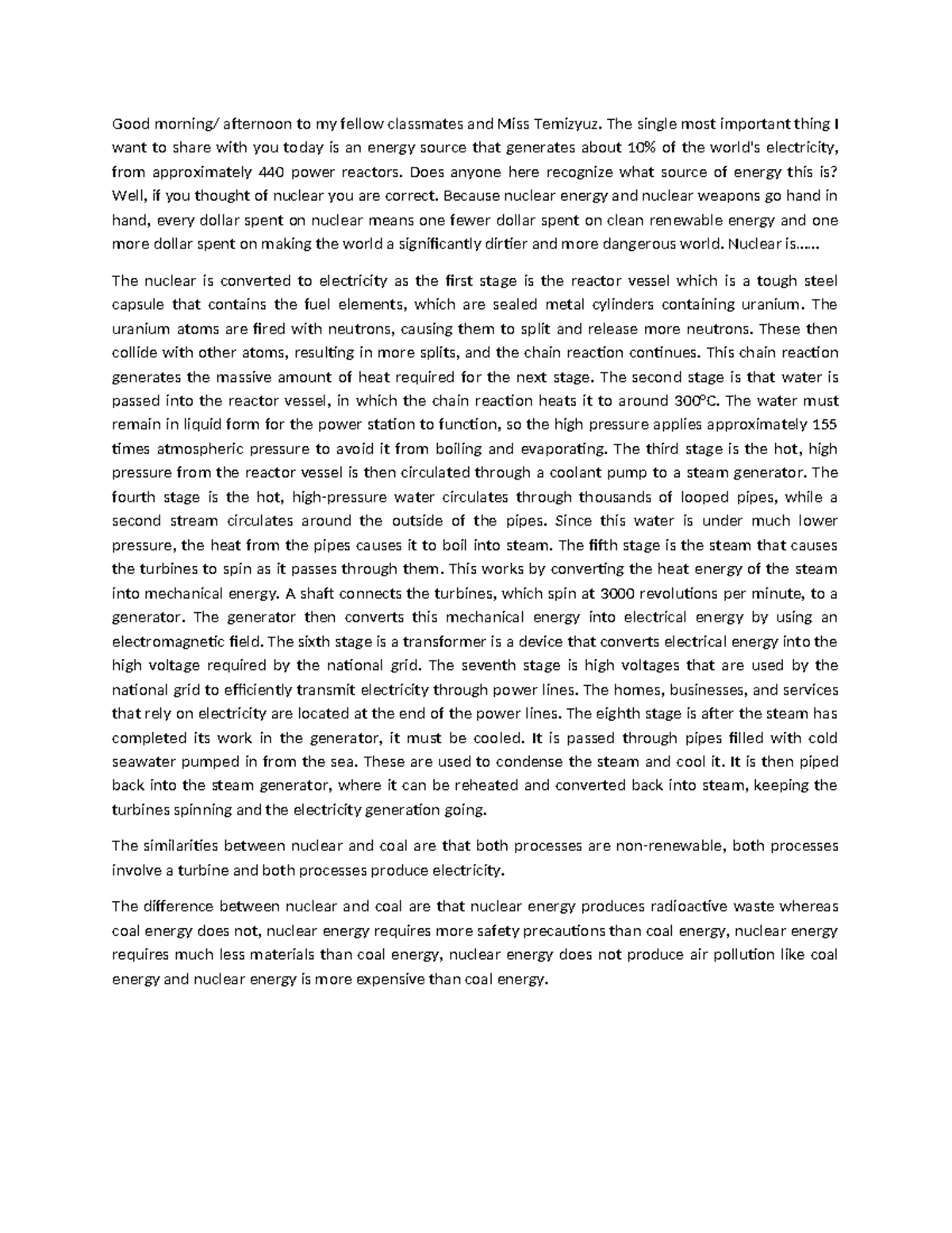 Draft Transcript: Science of Nuclear Energy and Its Implications - Studocu