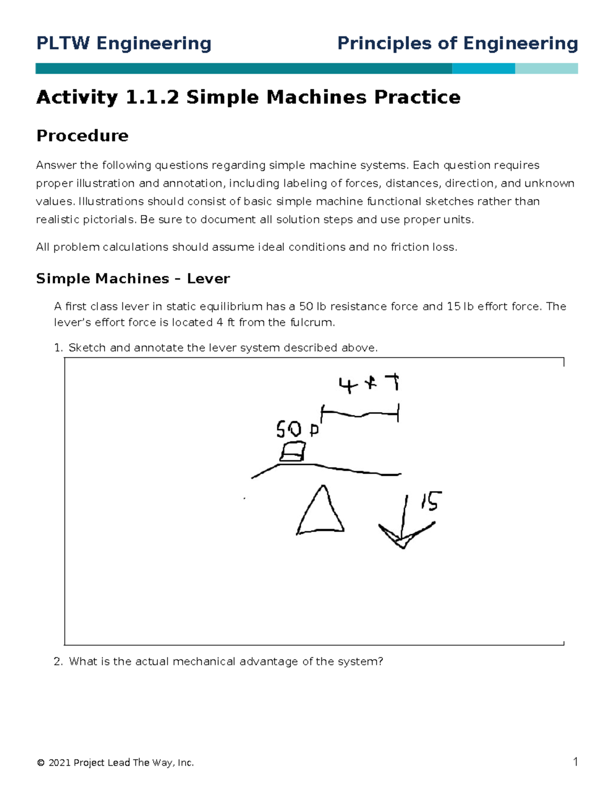 Simple Machines Practice Problems - Course Code: SM101 - Studocu