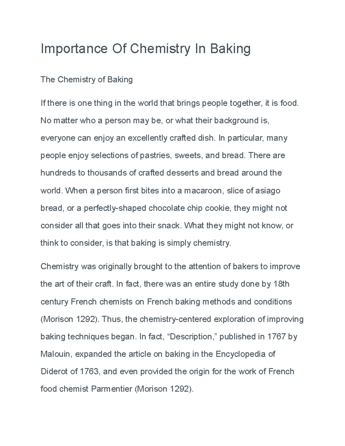 Importance Of Chemistry In Baking - No matter who a person may be, or ...