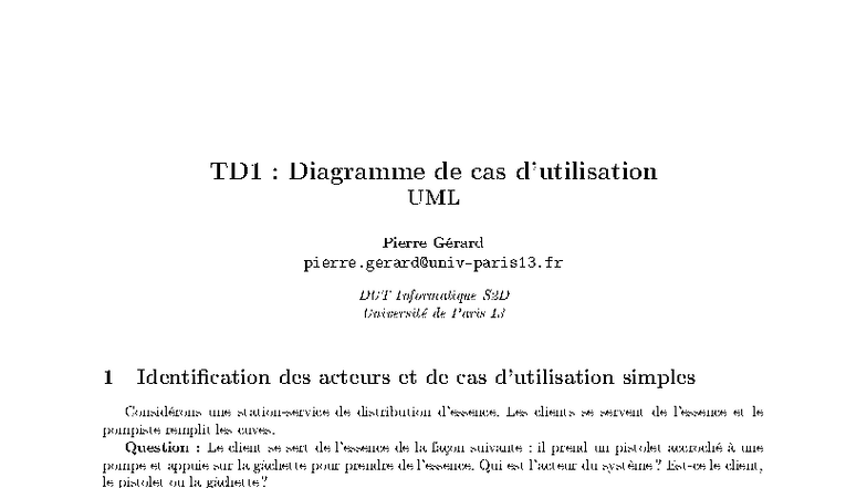 TD1 : Diagramme de cas UML pour Système de Préparation d'Achats - Studocu