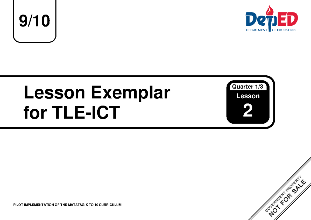Lesson Exemplar for TLE-ICT-CSS 9-10: Computer Systems Servicing Q2 - Studocu