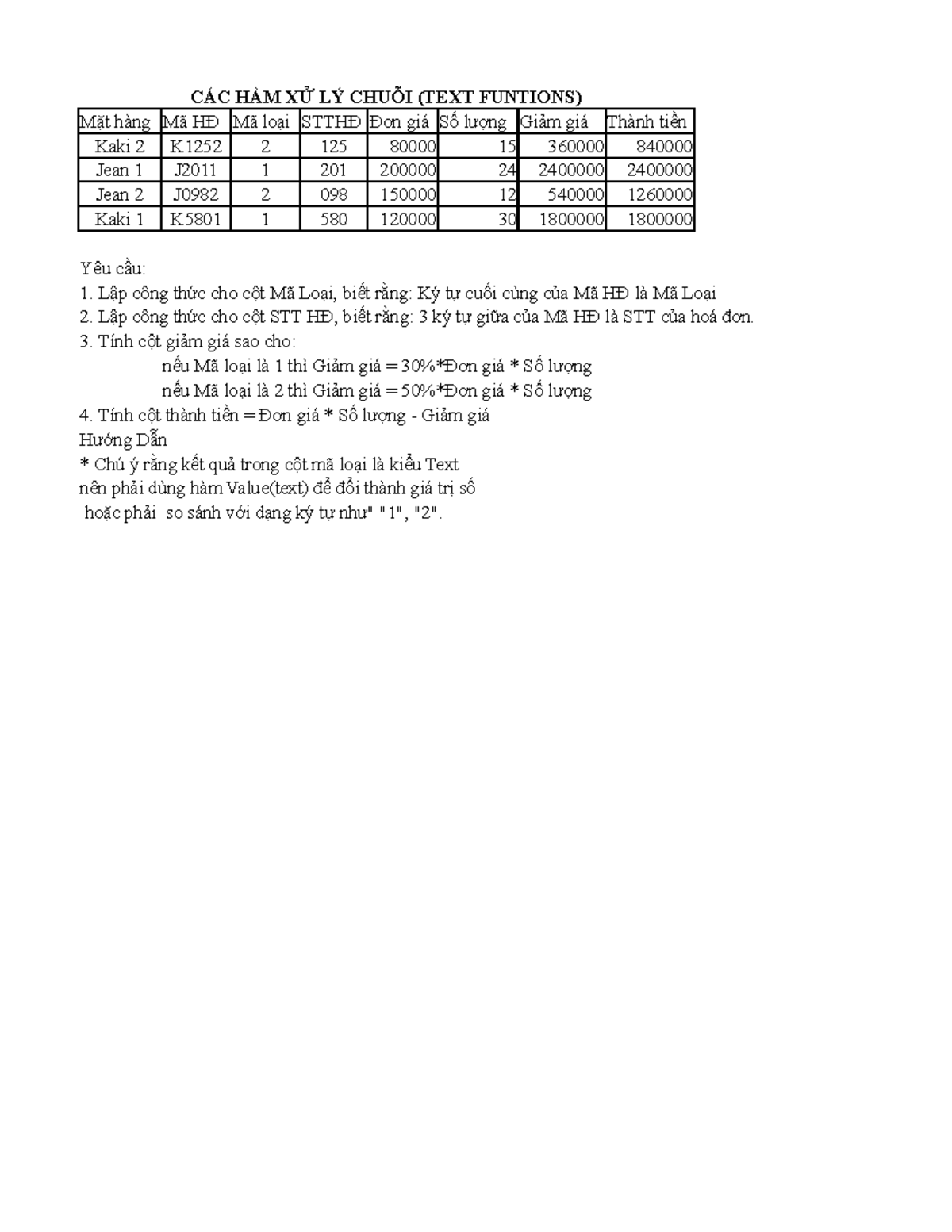 Bài Tập Excel Từ Cơ Bản Đến Nâng Cao - Tài Liệu Tổng Hợp 153605 - Studocu