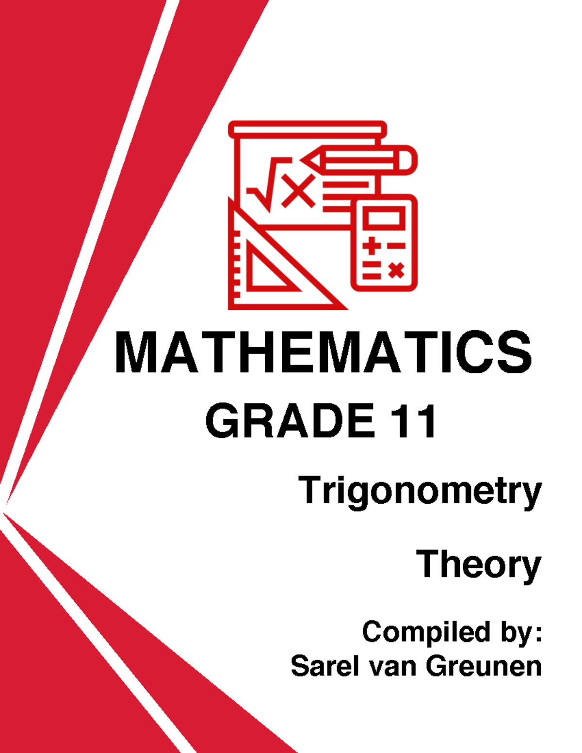 Maths Gr 11 Trigonometry Theory Notes and Key Concepts - Studocu