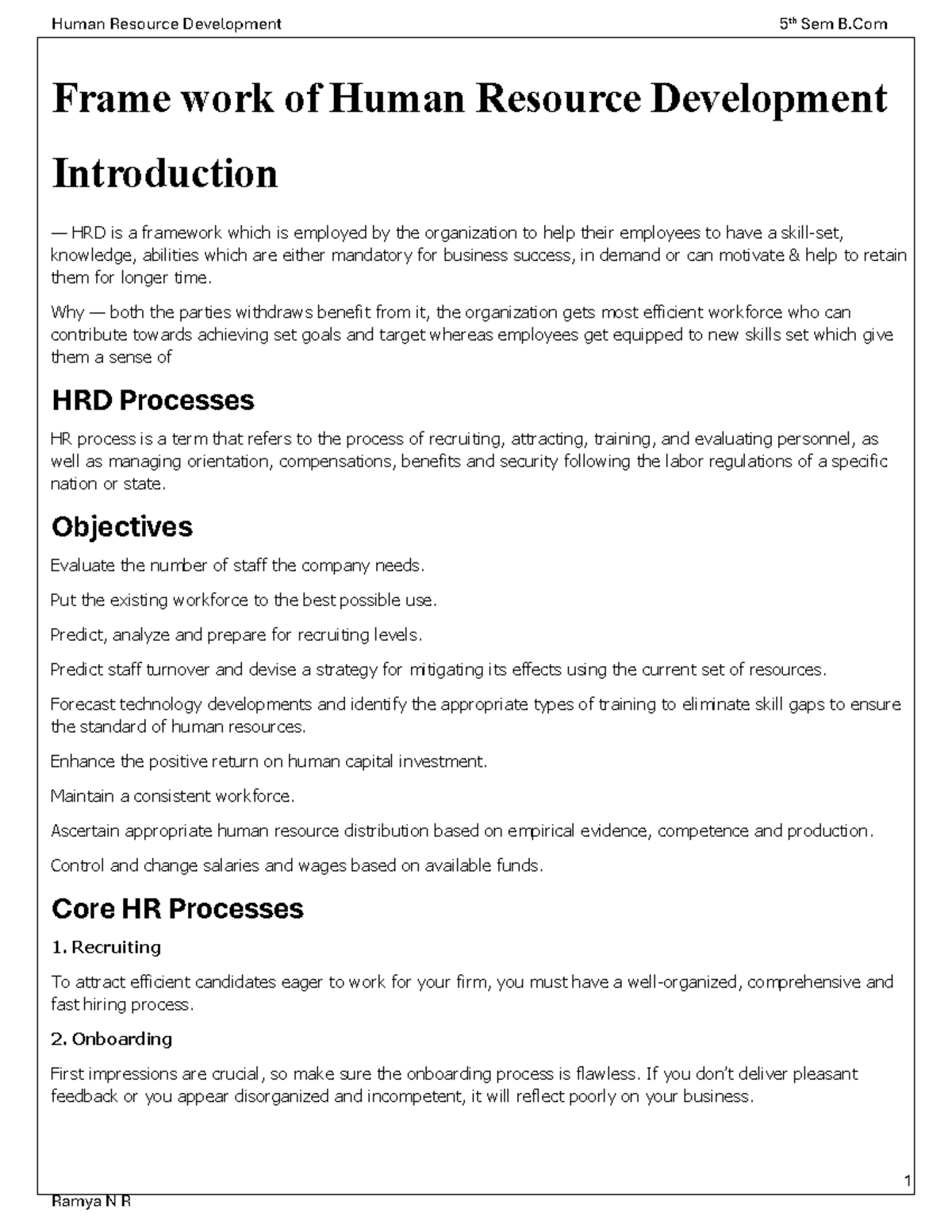 Human Resource Development (HRD) Notes - 5th Sem B.Com - Studocu