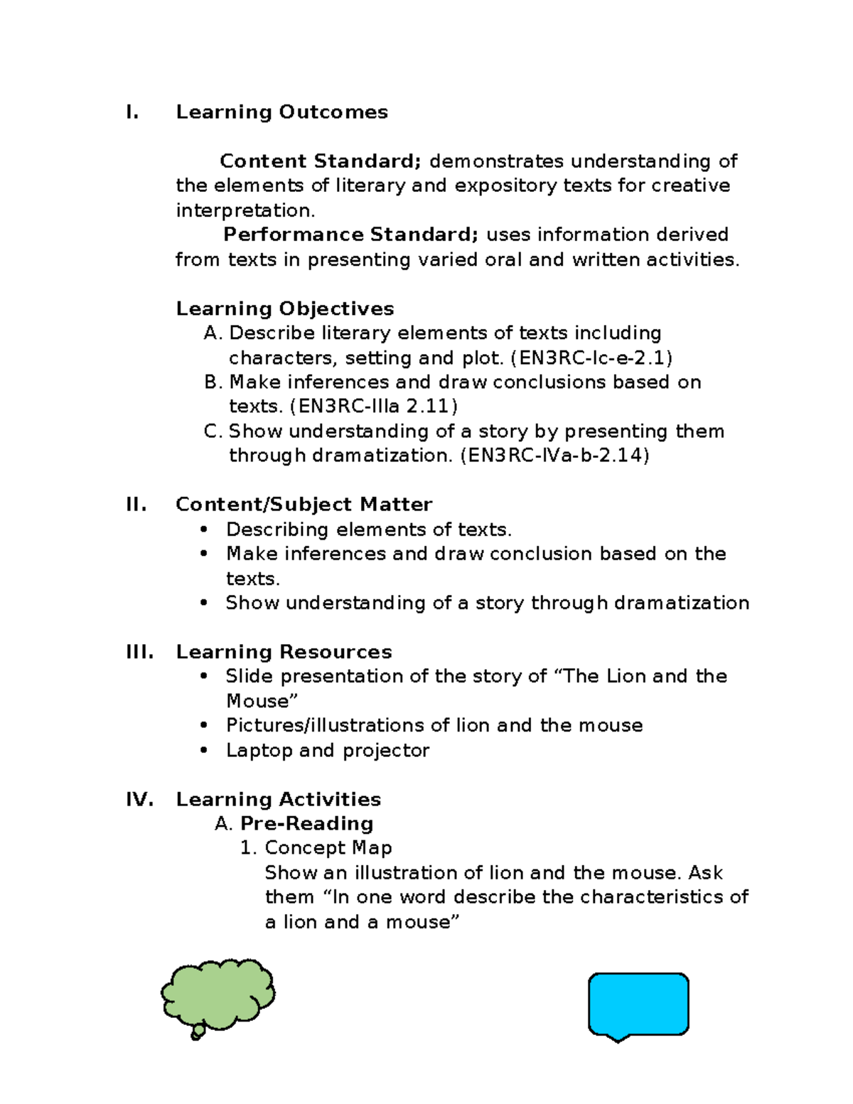 English 02 Lesson Plan: Literary Elements & Story Dramatization - Studocu