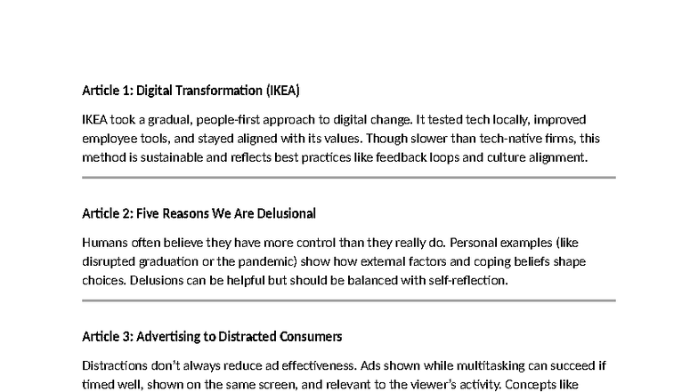 IKEA Digital Transformation Insights: Best Practices & Strategies - Studocu