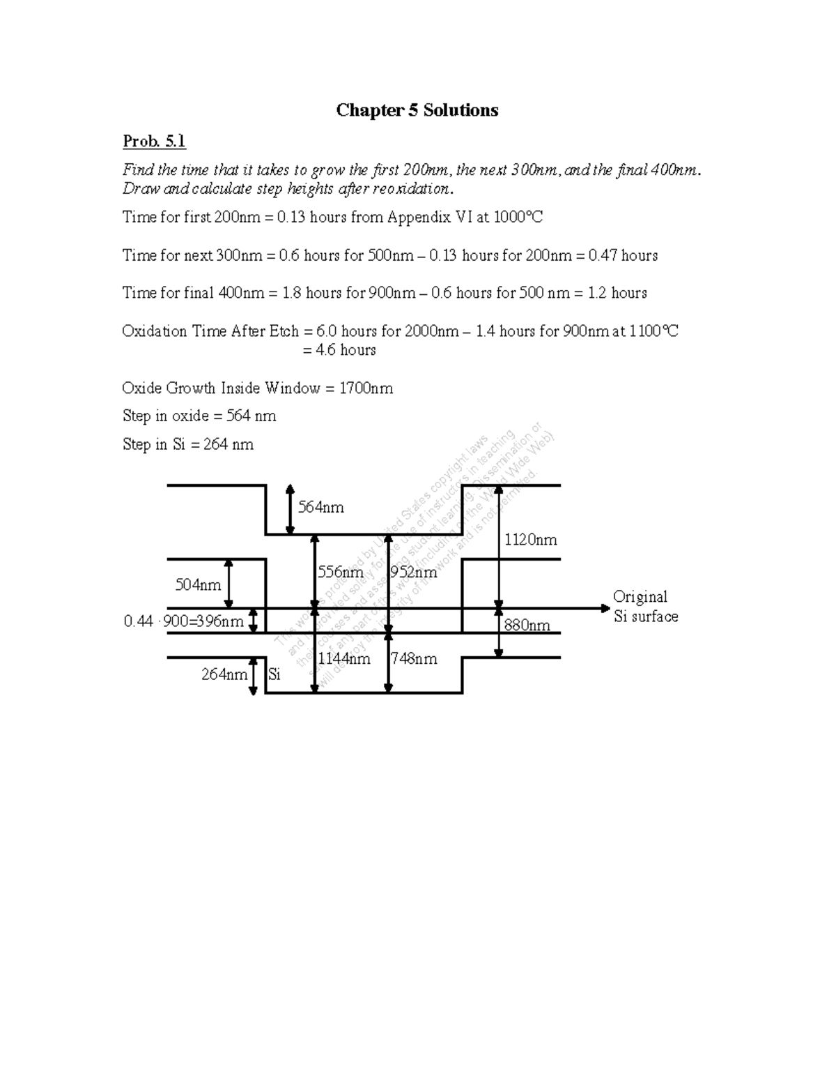 고체전자공학 7판 5장 - Kejsjsj - Chapter 5 Solutions Prob. 5. Find the time that it takes to grow the ...