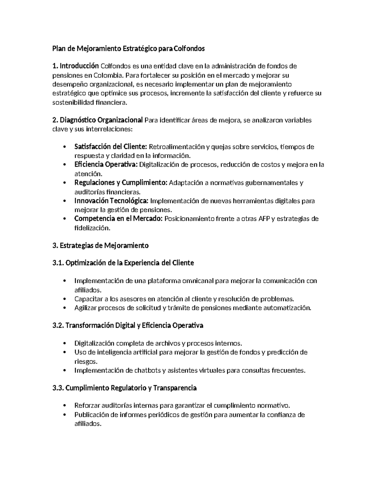 Plan de mejoramiento - kkse xdebe ralieza a trvez dpp - Plan de ...