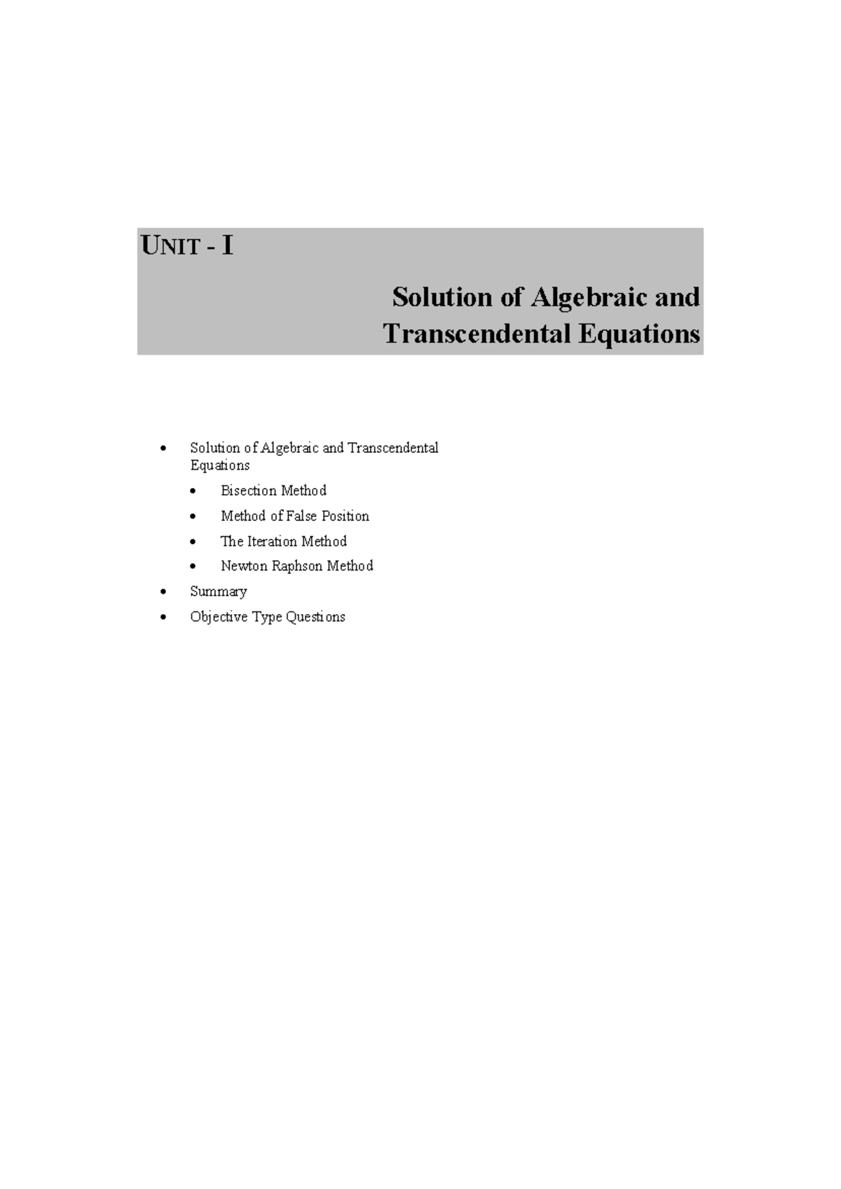 Numerical Methods and Analysis: Bisection Method Solutions - Studocu