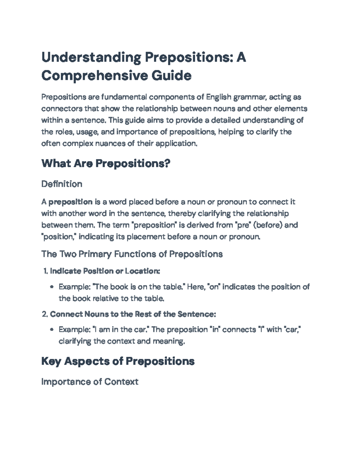 Understanding Prepositions: An In-Depth Guide for English Learners ...